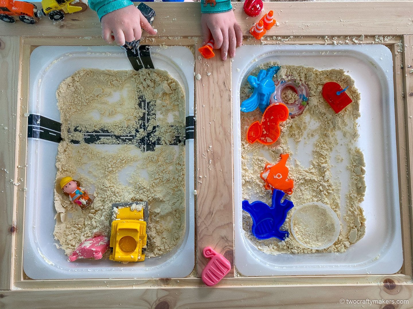 How to Make Moon Sand (just 2 ingredients!) - Two Crafty Makers