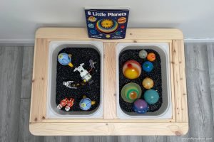 5 Easy and Fun Space Sensory Bin Ideas - Two Crafty Makers
