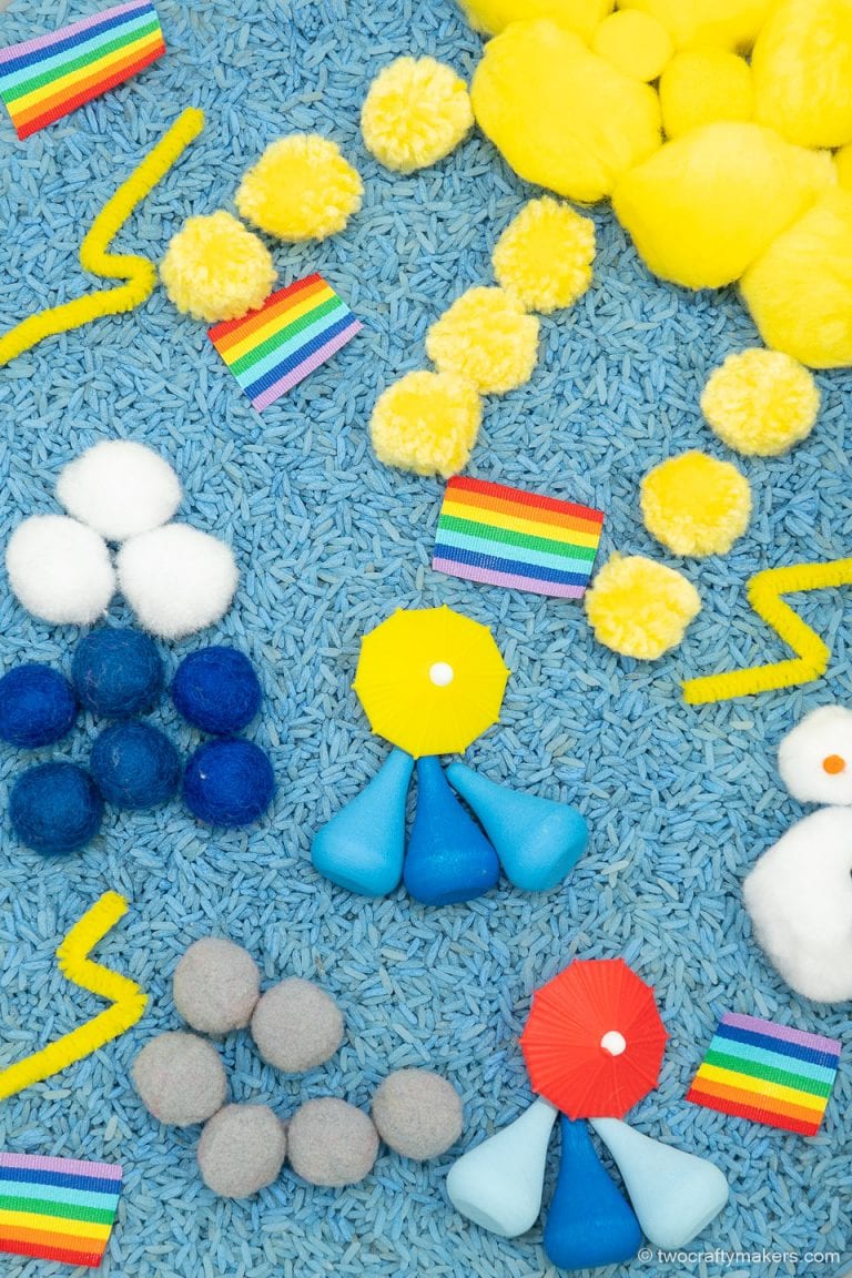 5 Fun Weather Sensory Bin Ideas! - Two Crafty Makers