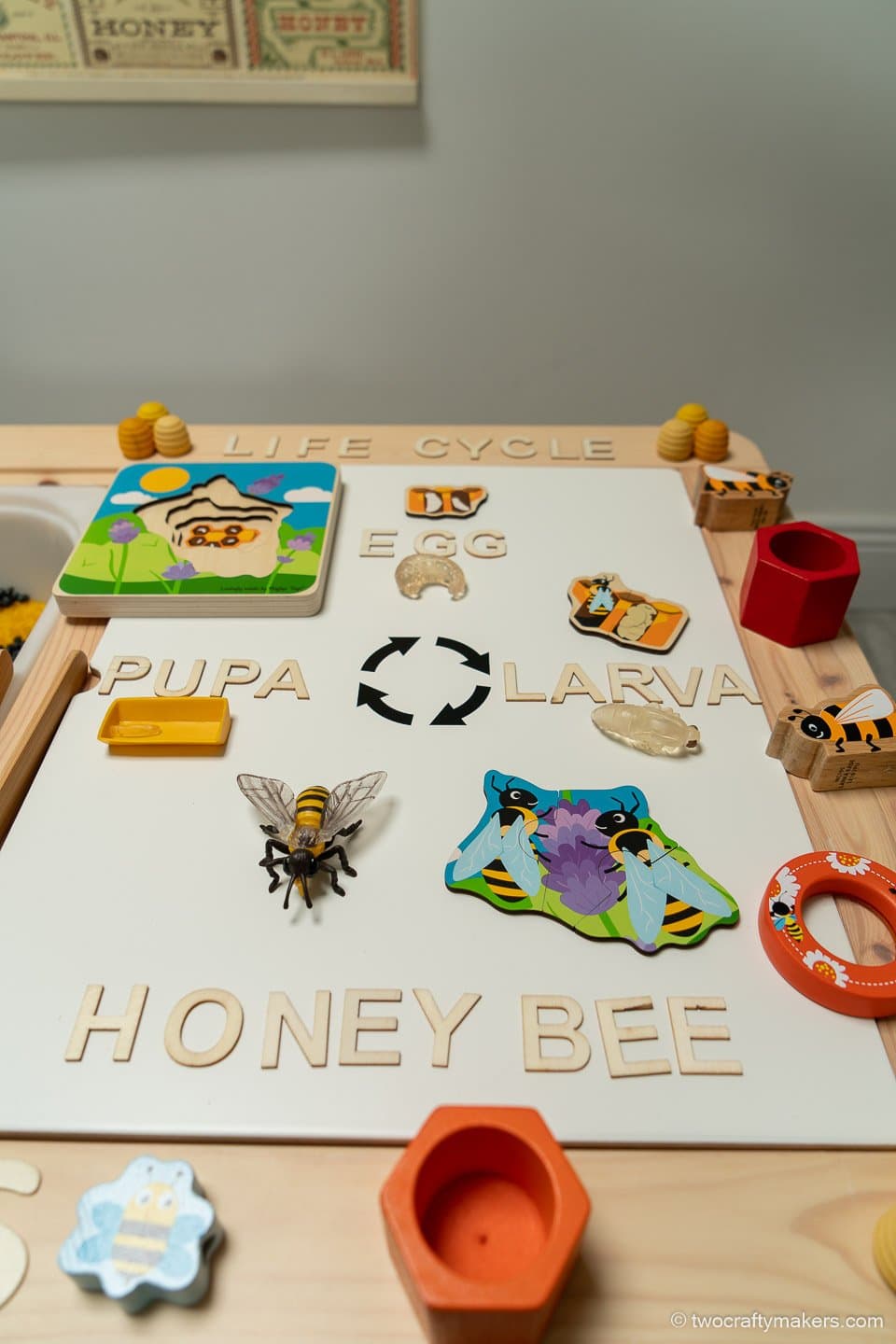 5 Fun and Engaging Bee Sensory Bin Ideas - Two Crafty Makers