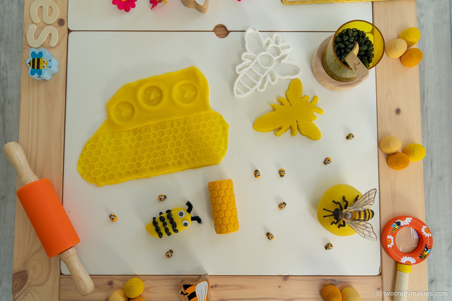 5 Fun and Engaging Bee Sensory Bin Ideas - Two Crafty Makers
