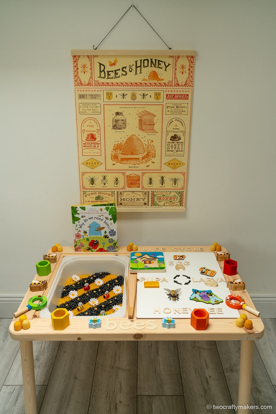 5 Fun and Engaging Bee Sensory Bin Ideas - Two Crafty Makers