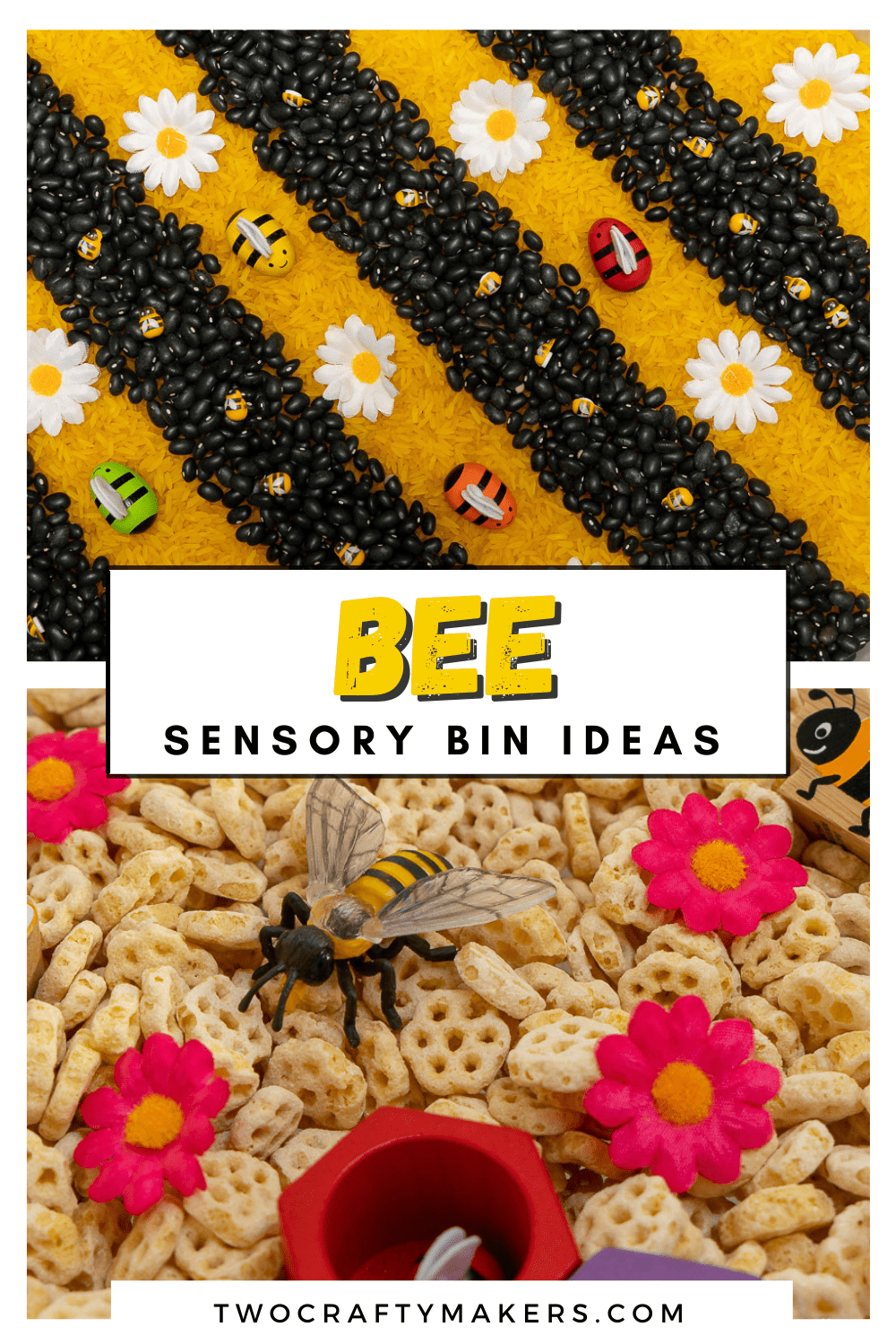 5 Fun and Engaging Bee Sensory Bin Ideas - Two Crafty Makers