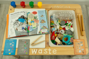 Recycling Sensory Bin Ideas for Earth Day - Two Crafty Makers